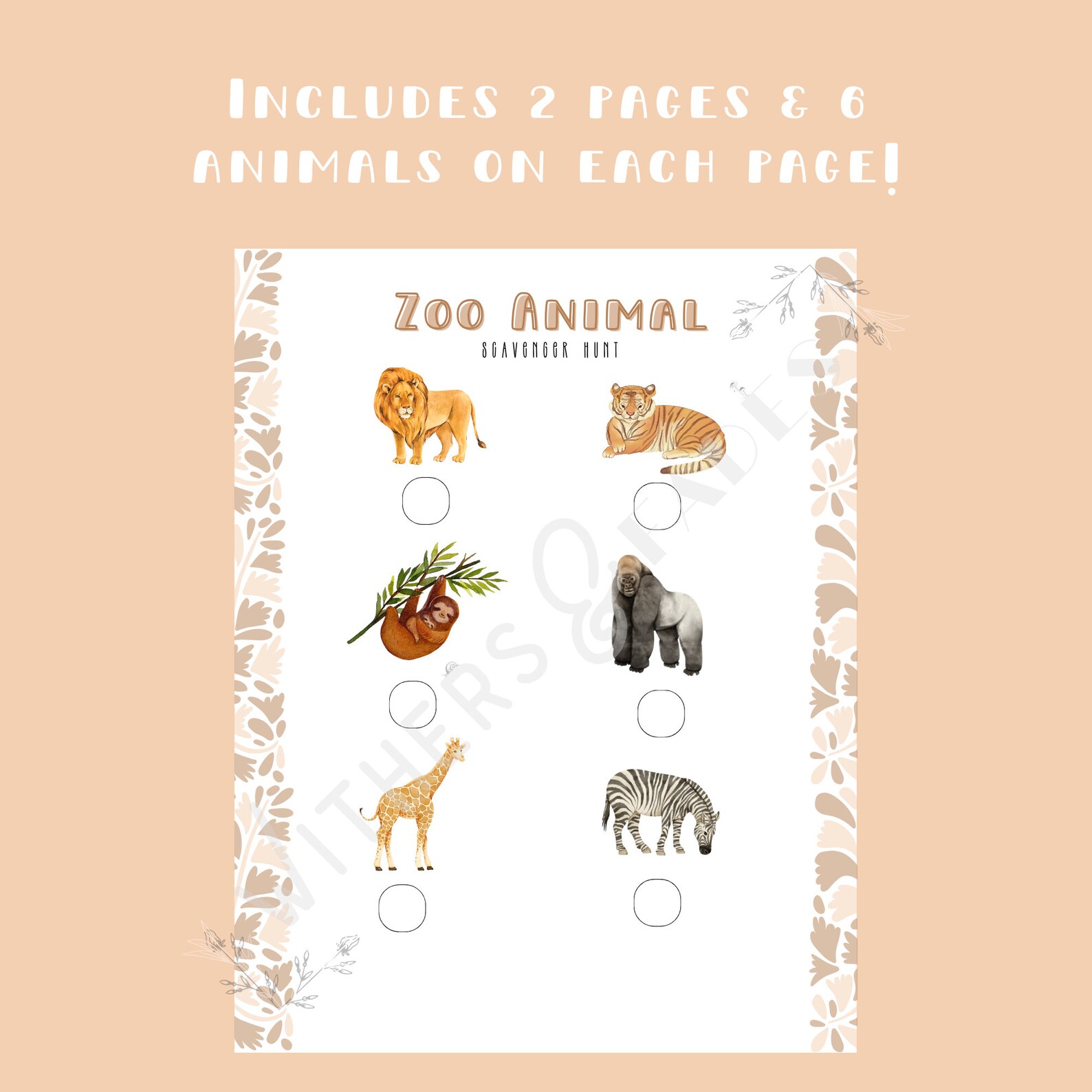 Zoo Scavenger Hunt for Animals || Homeschool || Teacher Resources ...