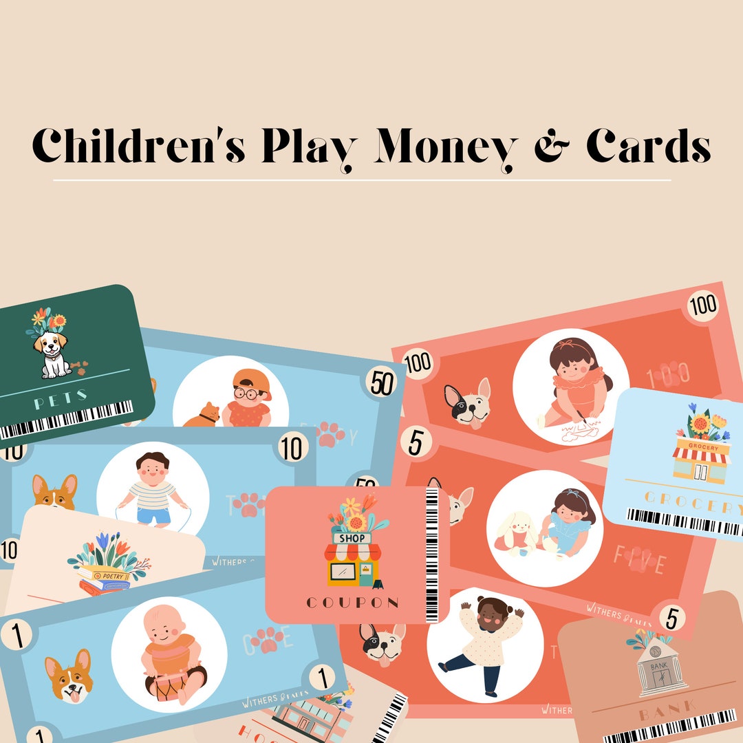 Dramatic Play Set, Pretend Play Cards and Money, Dramatic Play, Pretend ...