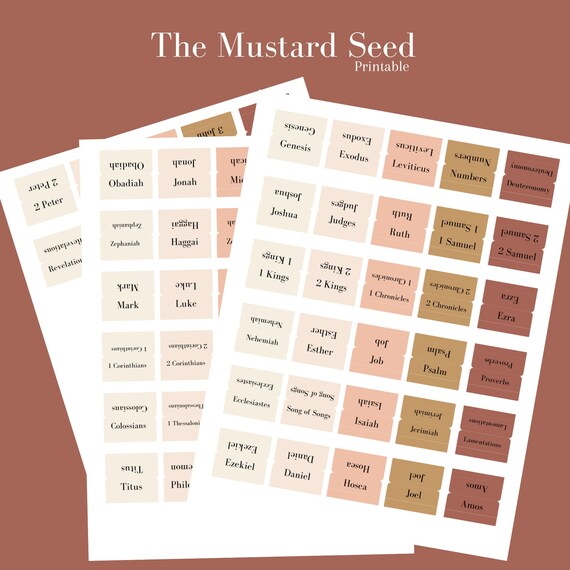 Printable Bible Tabs the Mustard Seed PDF Download - Etsy