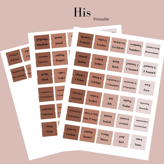 Printable Bible Tabs HIS PDF Download Tabs for Bible | Etsy
