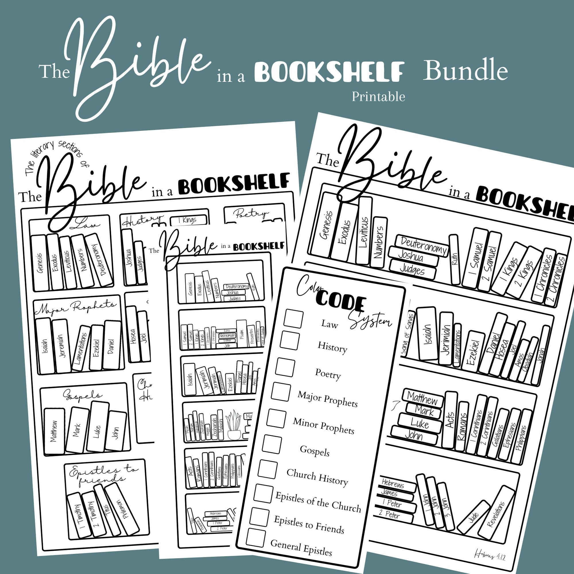 The Bible in a Bookshelf Bundle || Printable PDF - Etsy