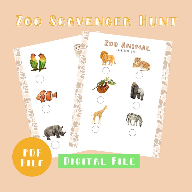 Zoo Scavenger Hunt for Animals || Homeschool || Teacher Resources ...