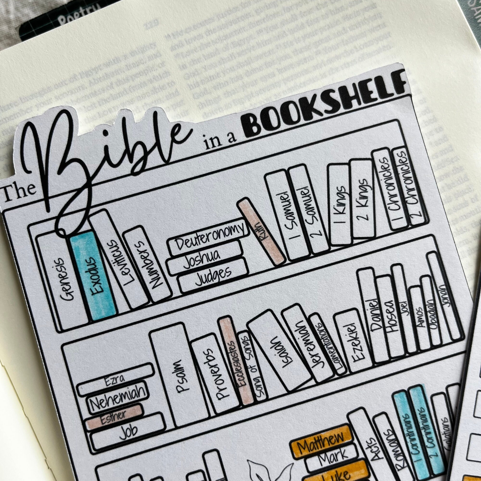 The Bible in a Bookshelf Bible Reading Tracker || Physical Product ...