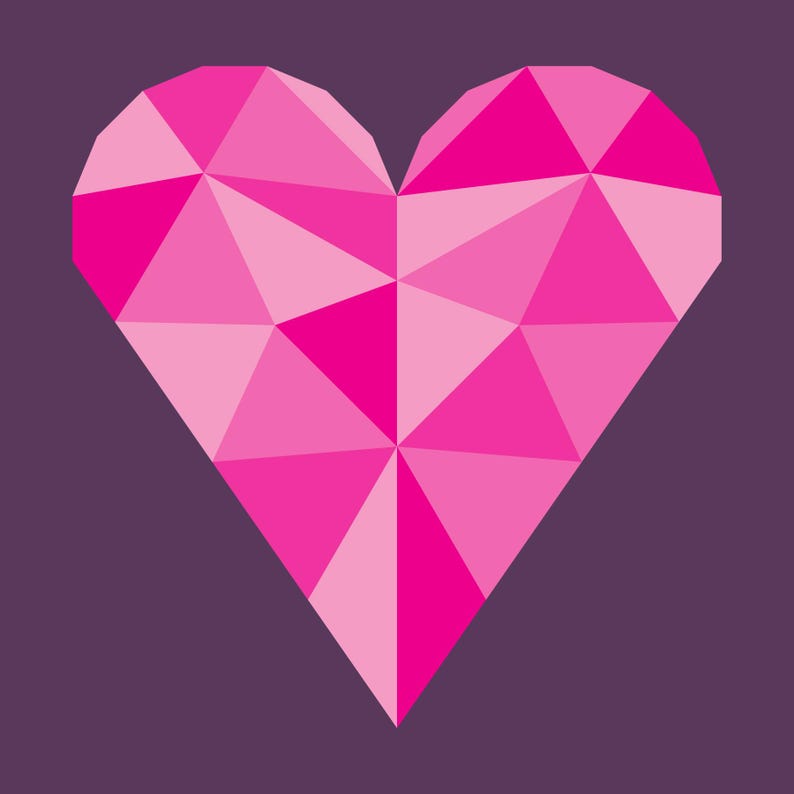 Heart Quilt Block Pattern – Digital PDF | Foundation Paper Piecing ...