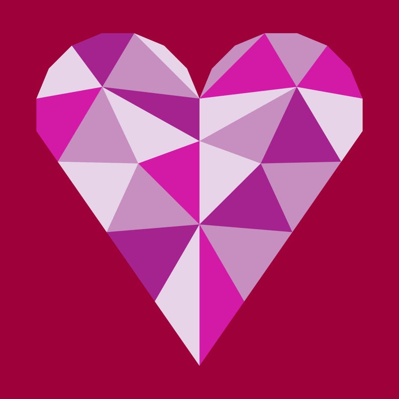 Heart Quilt Block Pattern – Digital PDF | Foundation Paper Piecing ...