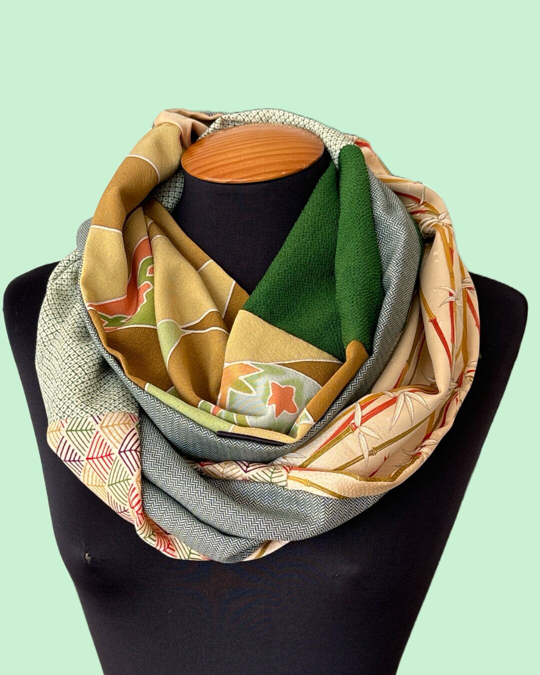 Kimono Vintage Silk Scarf, Japanese Silk Scarf, Scarf Made From Vintage ...