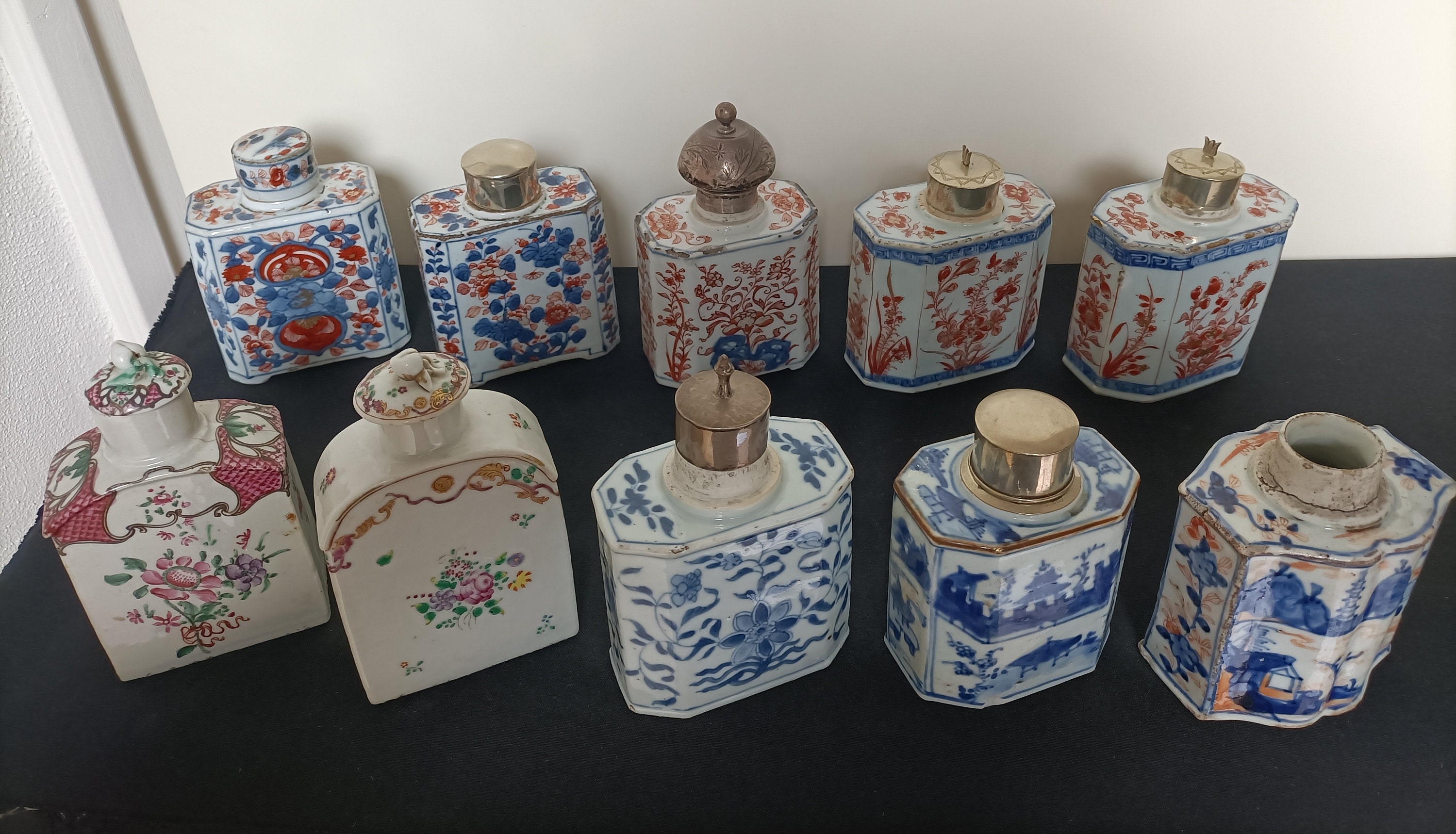 A Collection of 10 Antique Chinese Porcelain Tea Caddies - Etsy