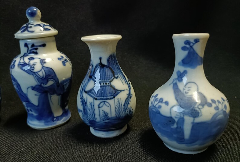 A Collection of Small Chinese Porcelain Vases, Kangxi and Guangxu ...