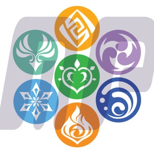 Liyue Vision Decals Genshin Impact Geo Anemo Pyro Hydro - Etsy