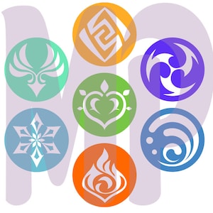 Inazuma Vision Decals - Genshin Impact Inazuma Geo Anemo Pyro Hydro ...