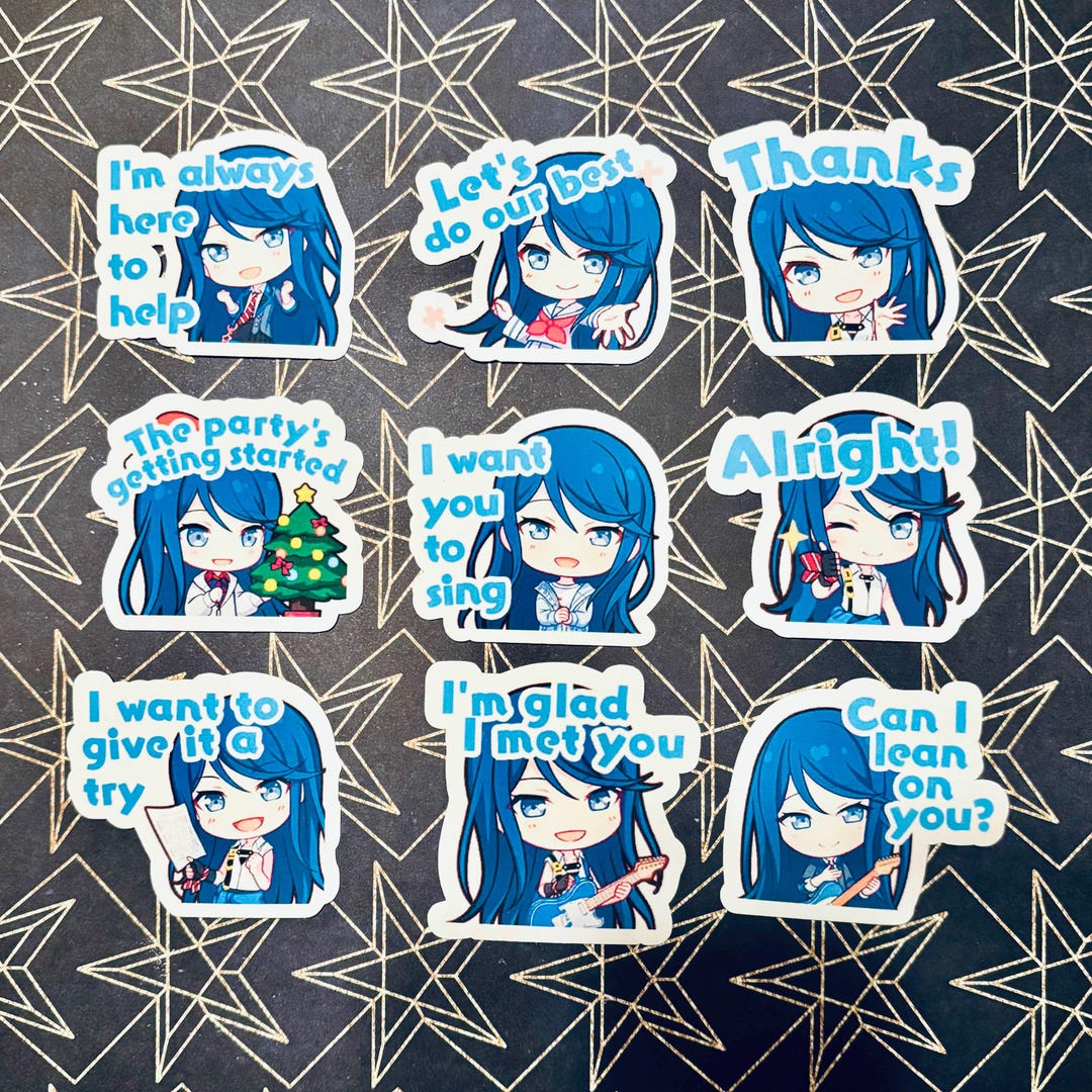 Ichika Hoshino Stickers: Project Sekai Chat Emotes, Vinyl Flake ...