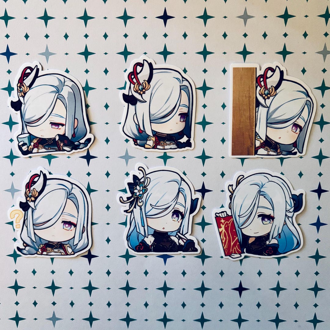 Genshin Impact Chat Stickers Shenhe Cryo Liyue Paimon's Paintings ...