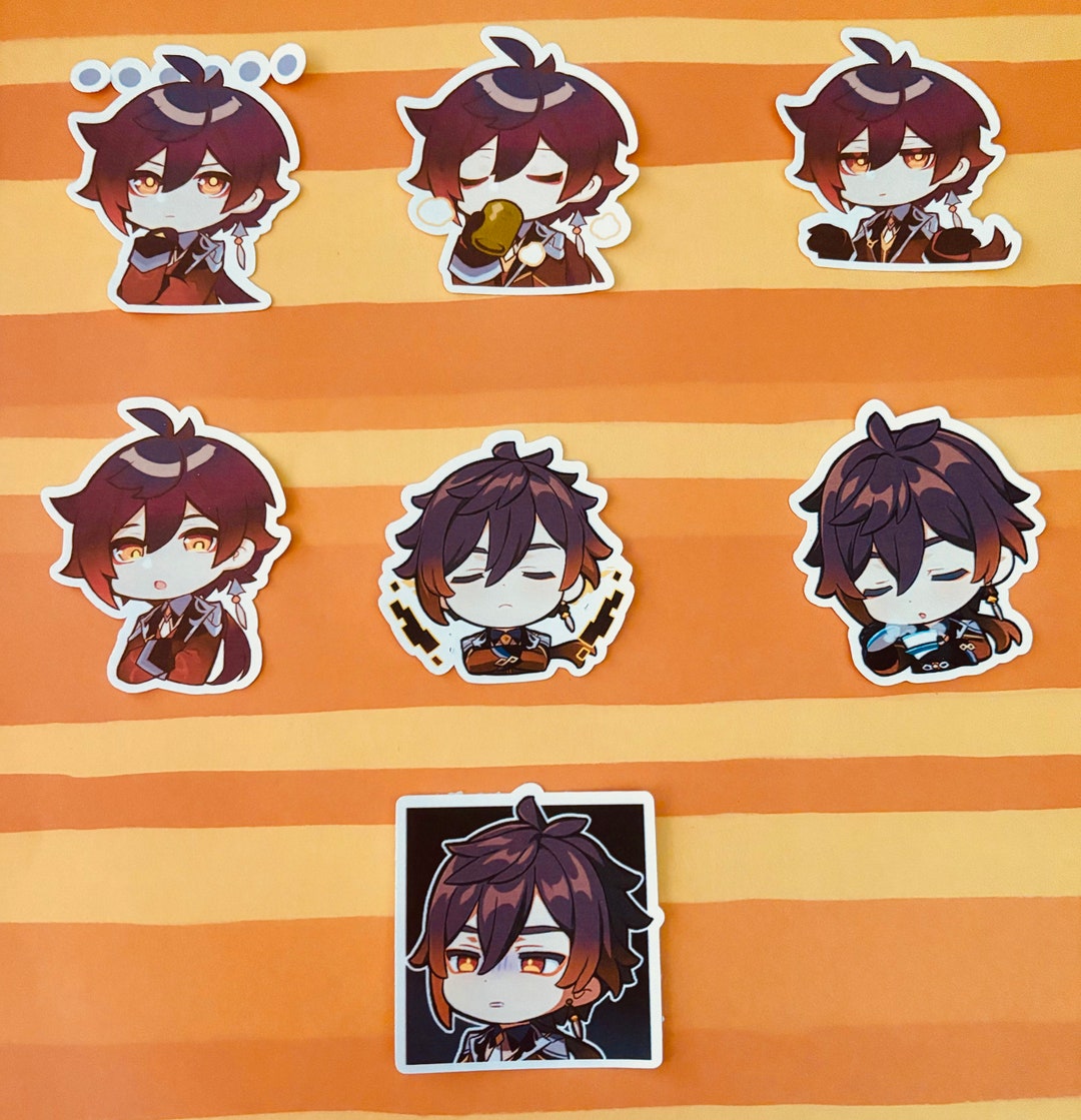 Genshin Impact Chat Stickers Zhongli Archon Liyue Dragon Morax Paimon's ...