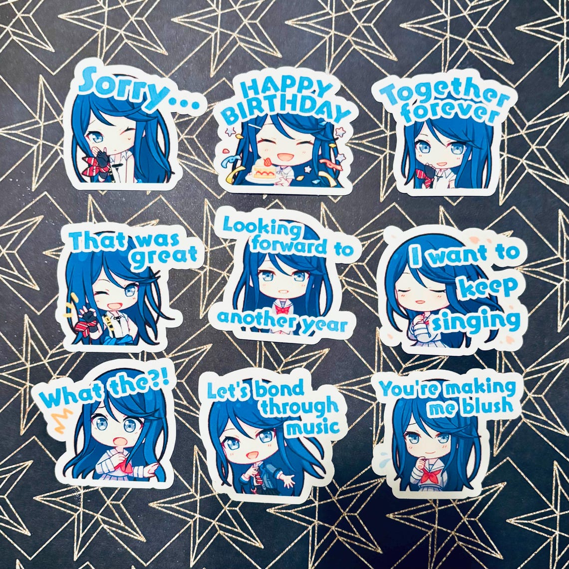 Ichika Hoshino Stickers: Project Sekai Chat Emotes, Vinyl Flake ...