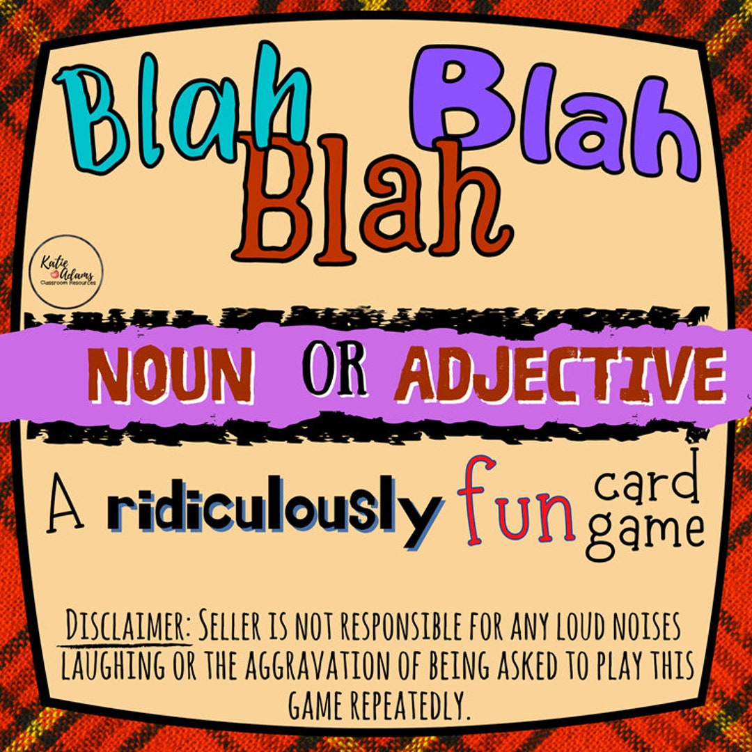 Blah Blah Blah Noun Or Adjective Parts Of Speech Early Literacy Blah Blah Blah Noun Or Adjective Parts Of Speech Early Literacy