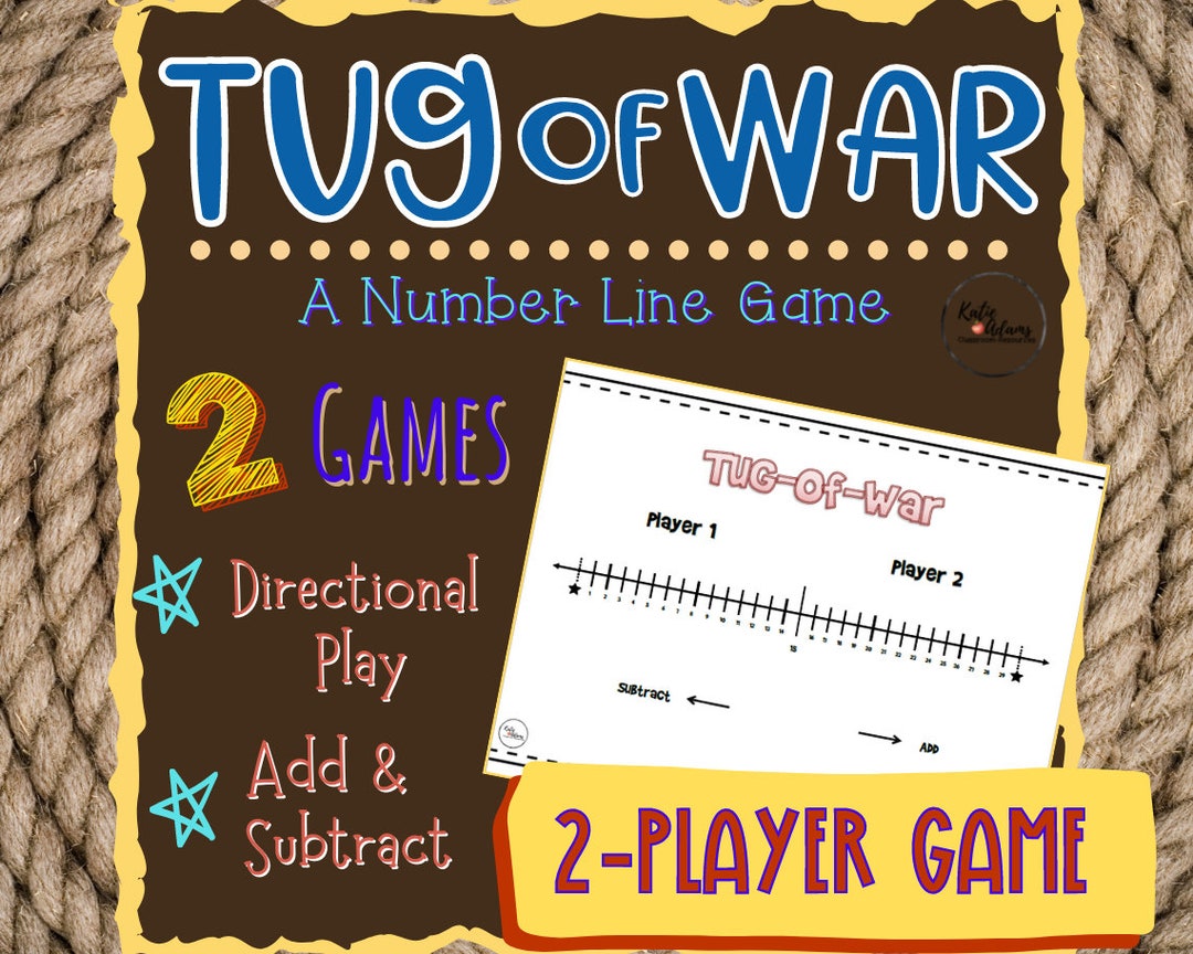 Add & Subtract on Number Line, Math Game, Tug of War, Homeschool, Hands ...