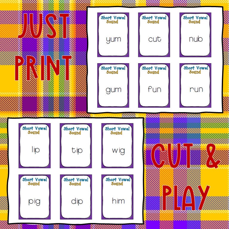 Phonics, Phonics Game, Short Vowel Sounds, Card Game, Blending CVC ...