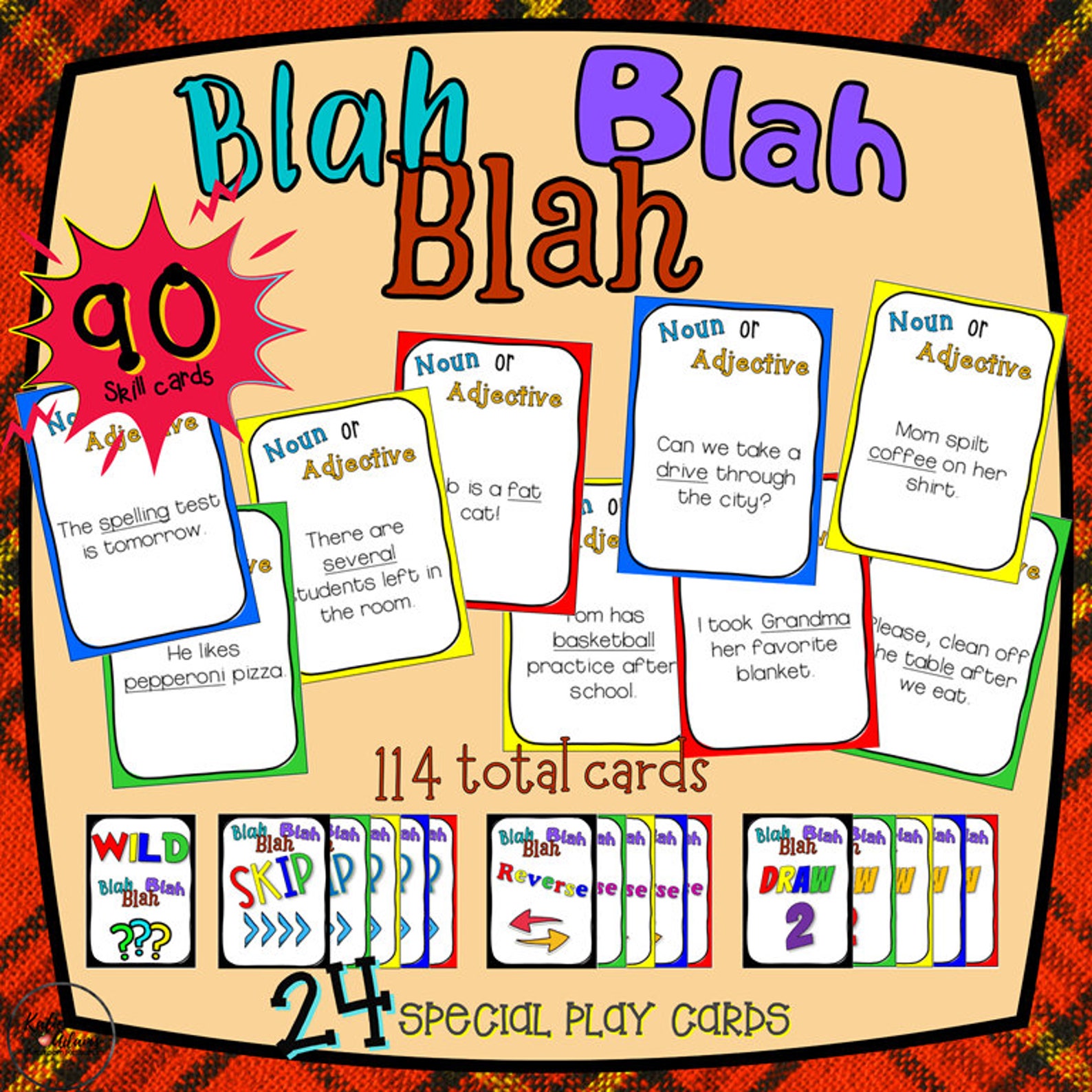 Parts of Speech, Noun or Adjective Game, Parts of Speech, Early ...