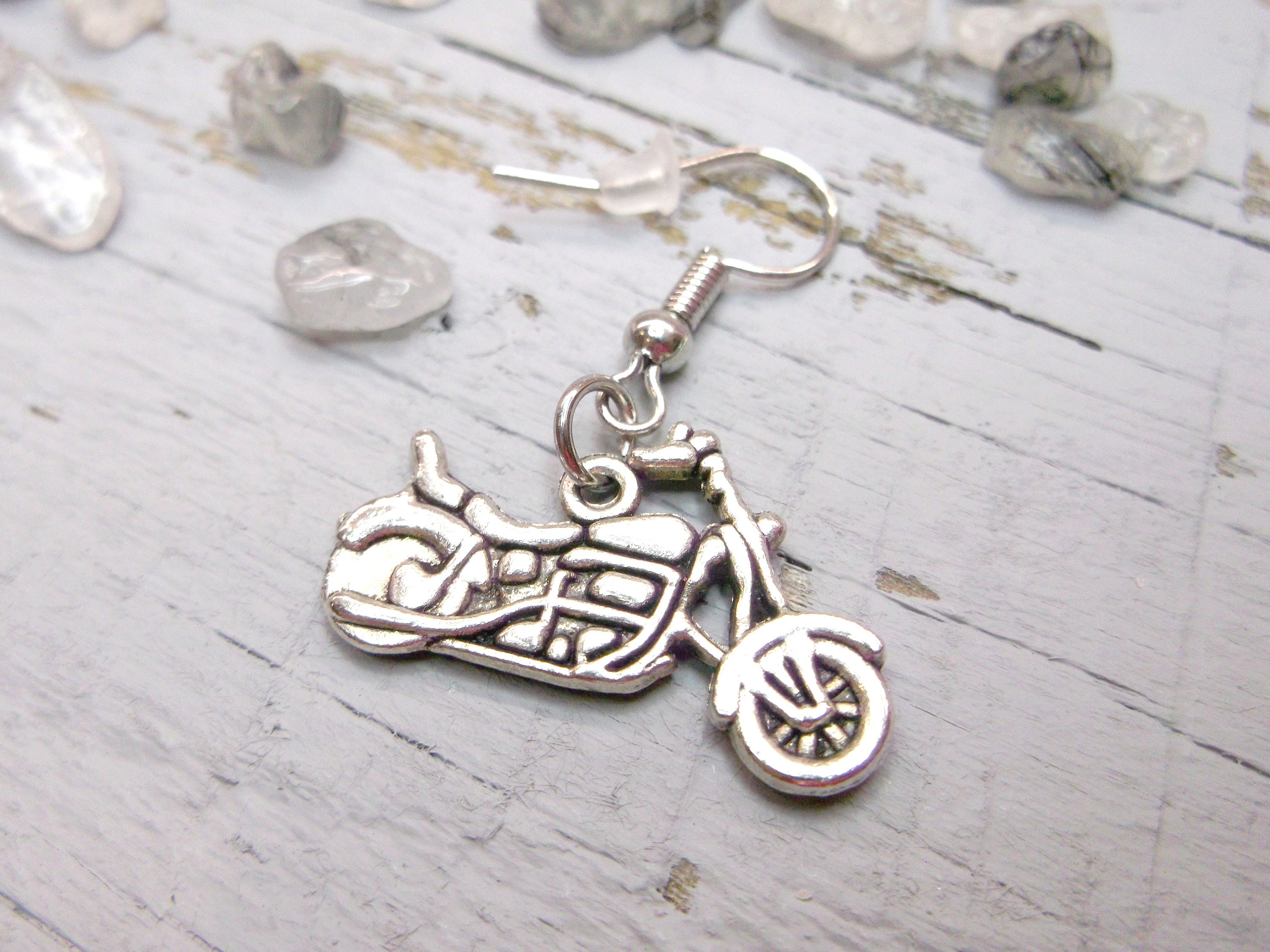 Motorbike Earrings Motorcycle Jewellery Biker Jewelry Bike - Etsy UK
