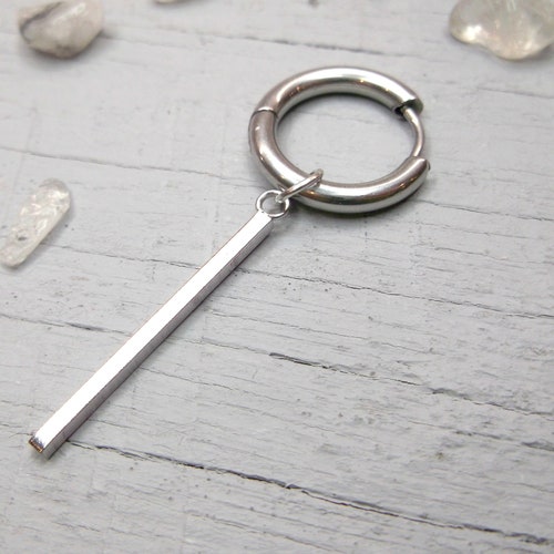 One Stick Dangle Stick Earring Male Stick Dangle Stick Long | Etsy