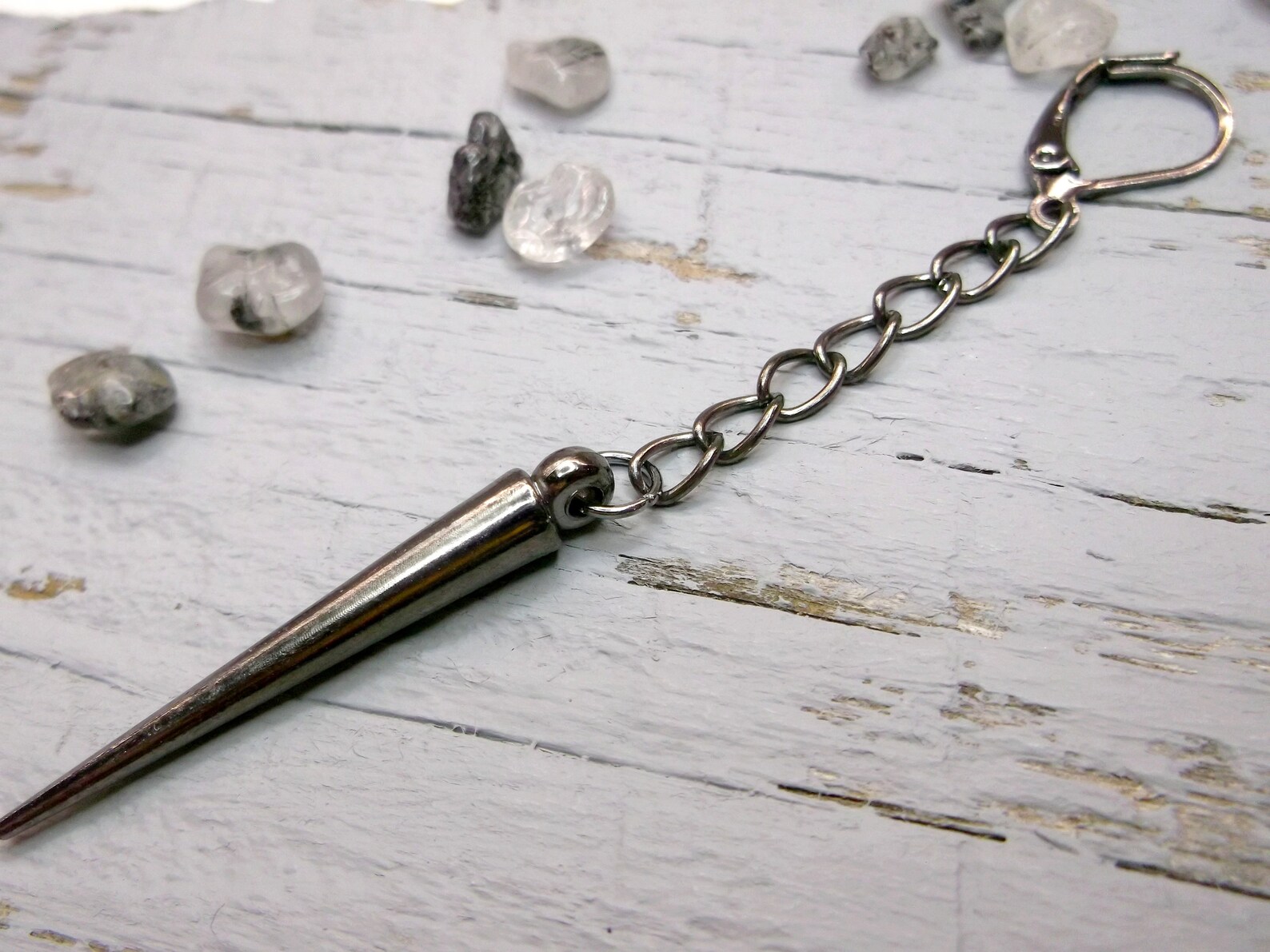 Black Spike Earring One Spike Dangle Black Matte Spike Punk - Etsy