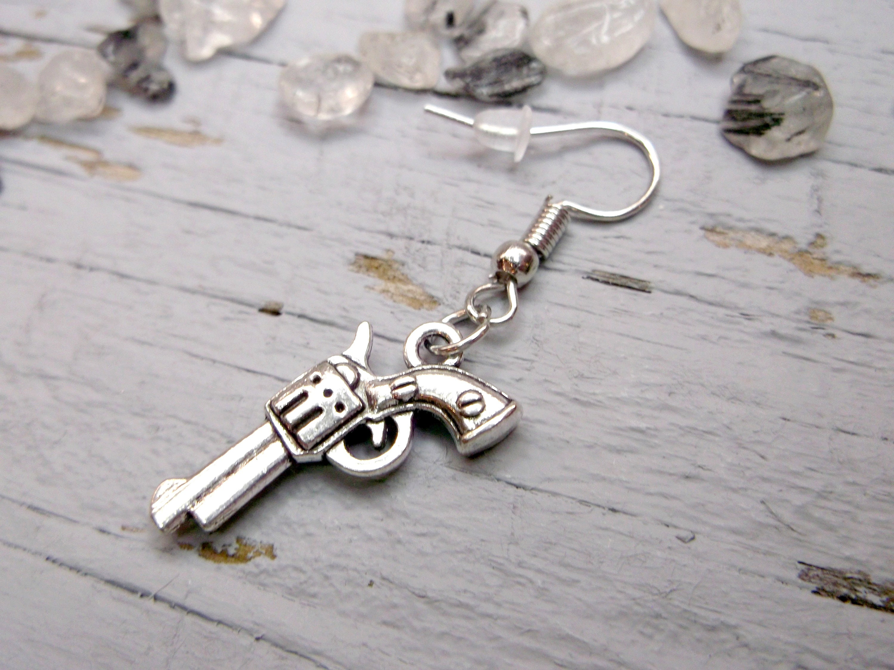 Men earrings Revolver Silver Revolver OneMale Earring | Etsy