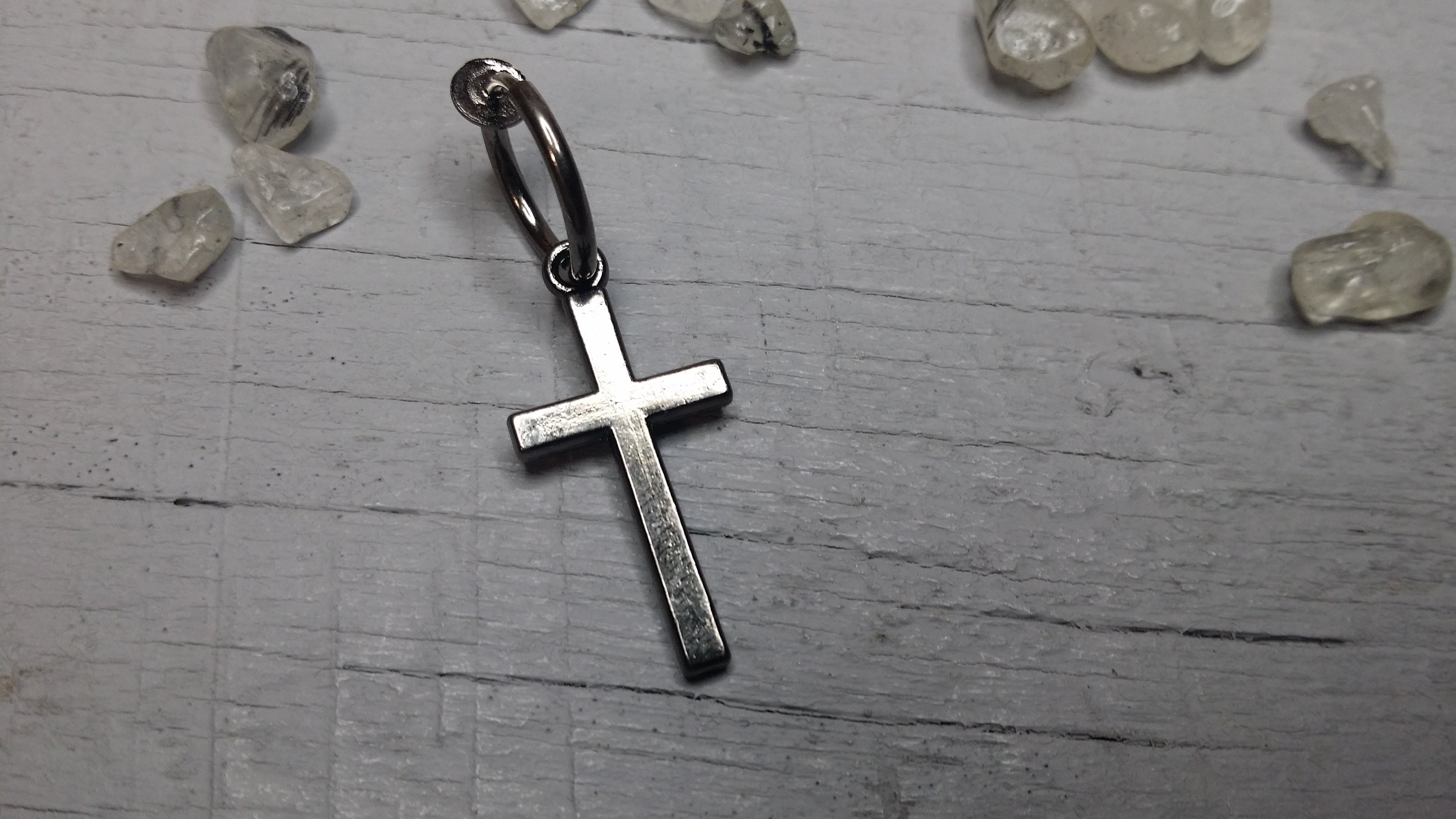 One Clip-on Cross Earringgunmetal Cross for Men Cross in - Etsy