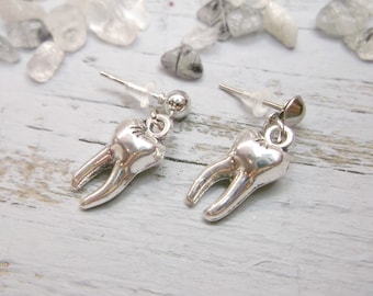 Tooth Stud Earrings, Tooth Jewelry, Teeth Earrings, Teeth Jewelry ...