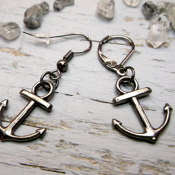 Anchor Earrings - Etsy