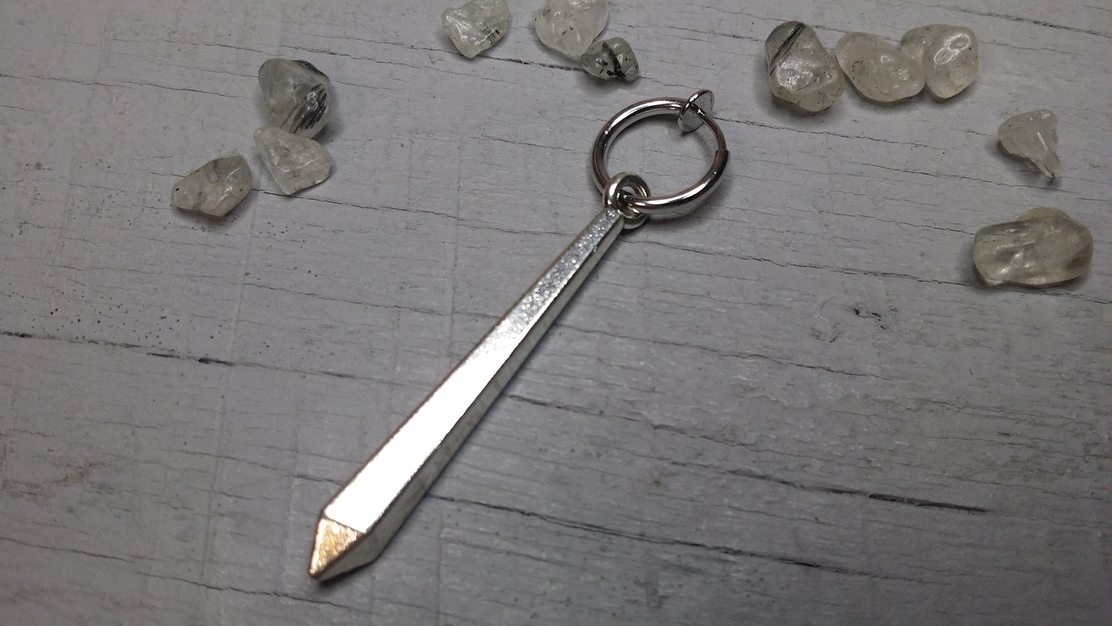 Clip on silver spike Spike danglemetal spike clip onPunk | Etsy