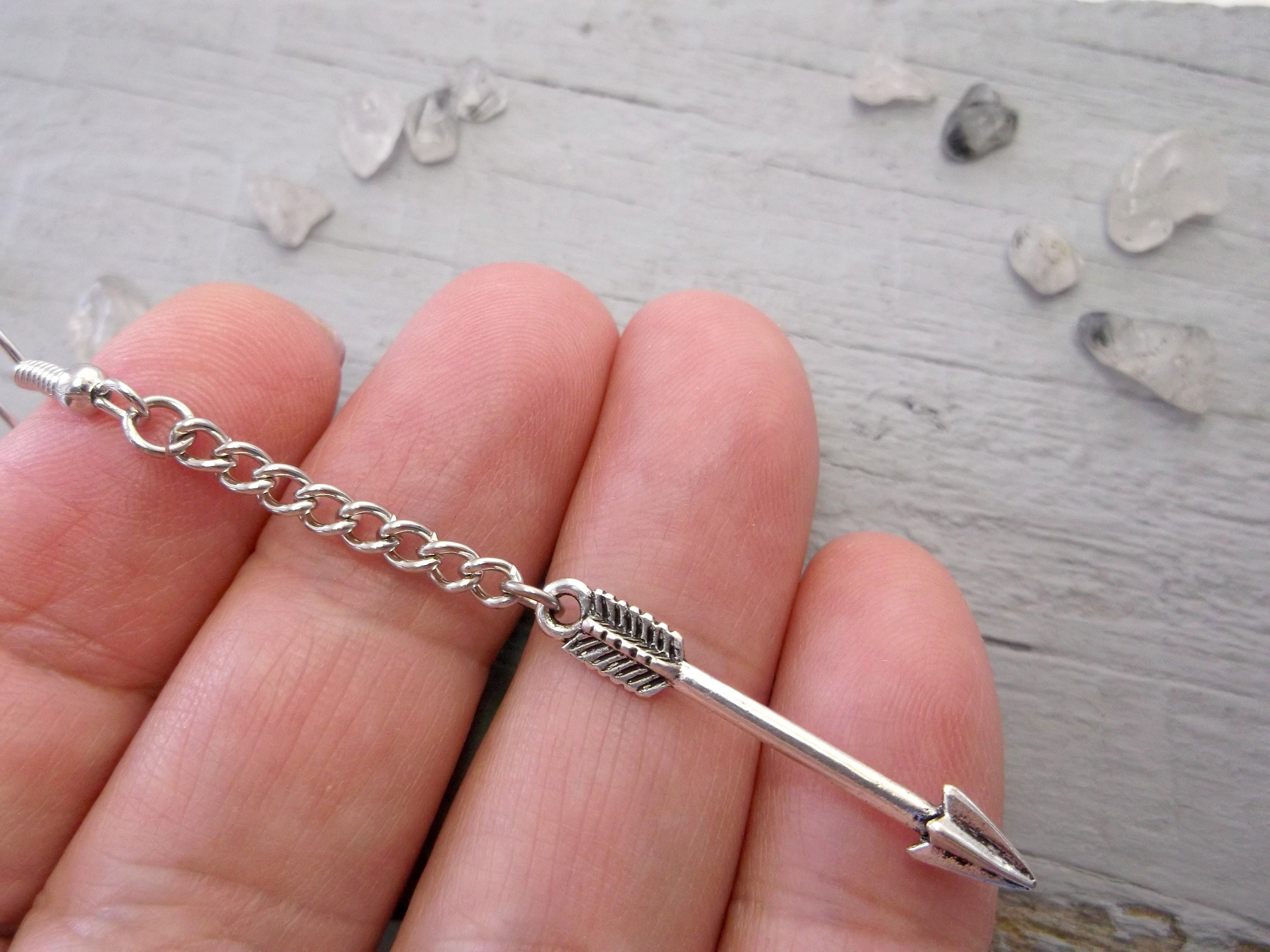 One Silver Men Earring Arrow Head Earring Arrow Dangle One - Etsy UK