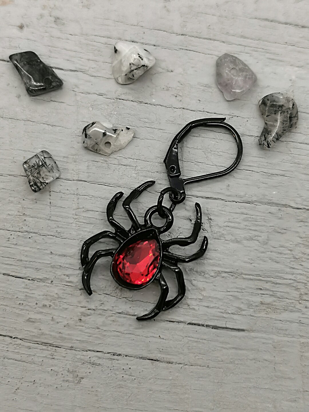 Spider Earring, Black Spider Earring, Spider Dangle, Spider Earring, Black Earring for Men, Gift ...