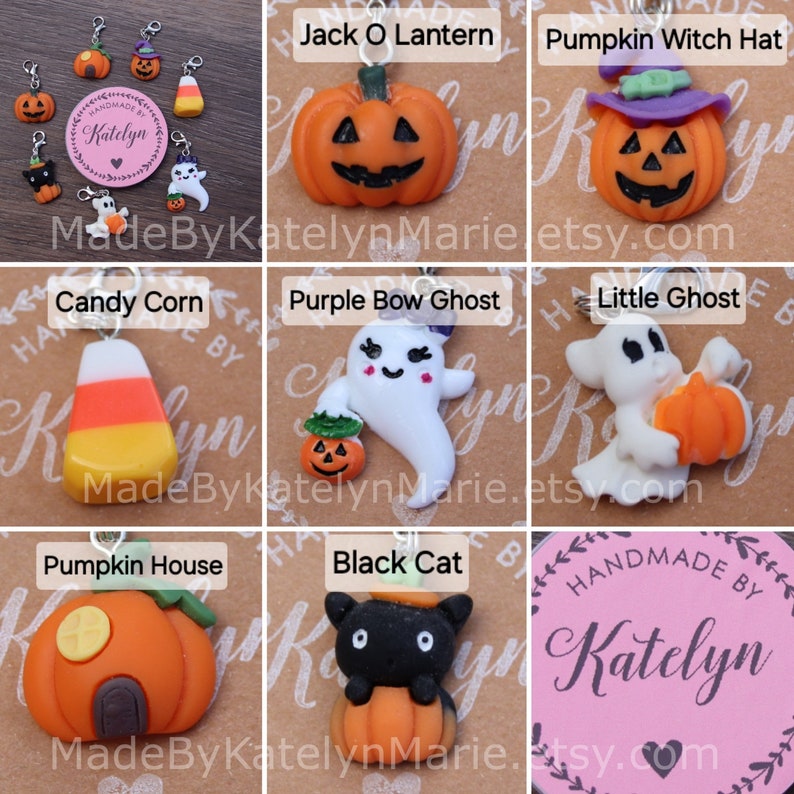Halloween Badge Reel Charms | Pumpkin, Ghost, Candy Corn, Jack O ...