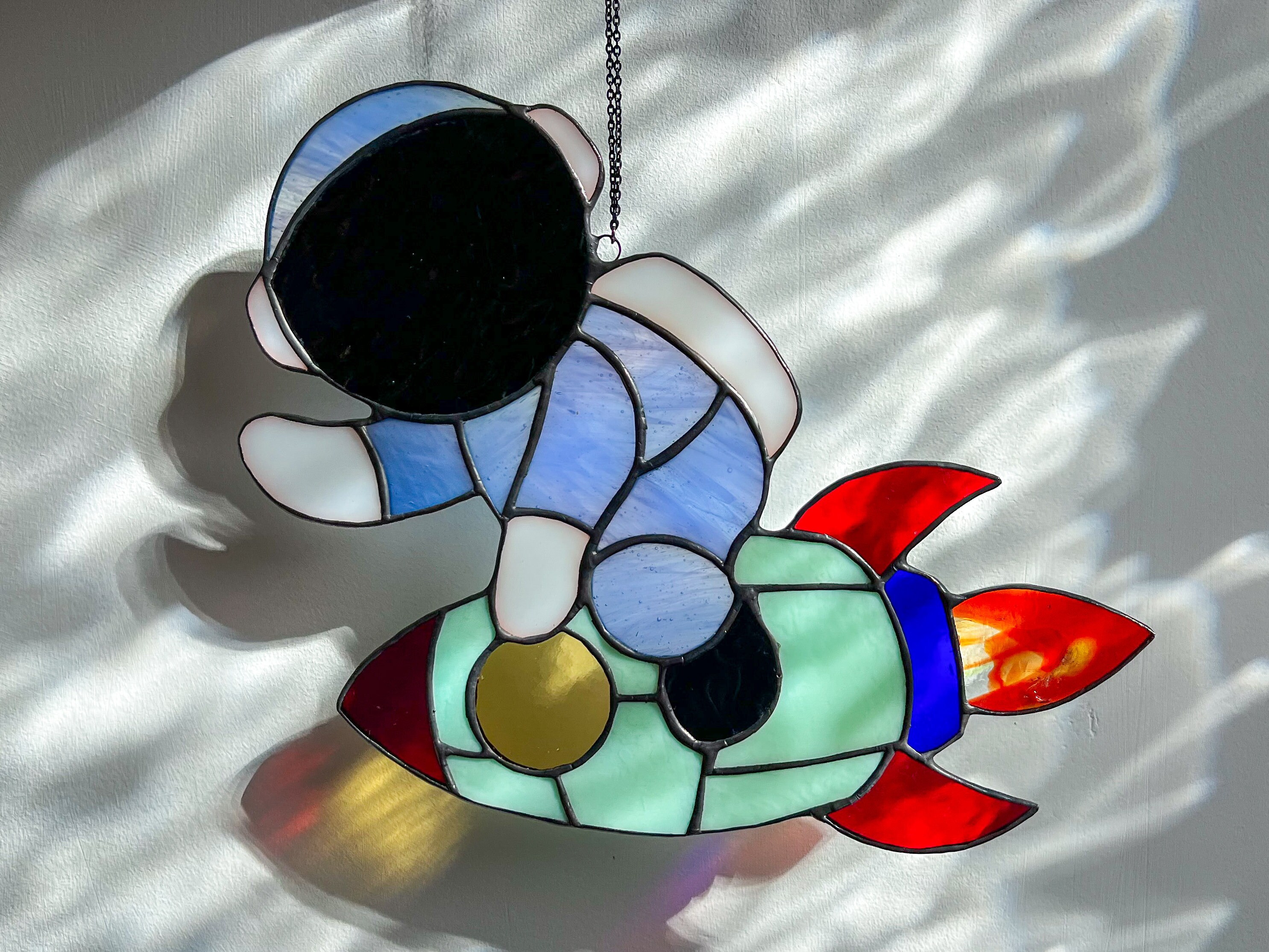 Spaceman Spaceship Astronaut Pattern Suncatcher Galaxy Funny Gift ...