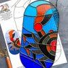 Viking Ship Pattern Stained Glass Celtic Geometric Modern Interior ...