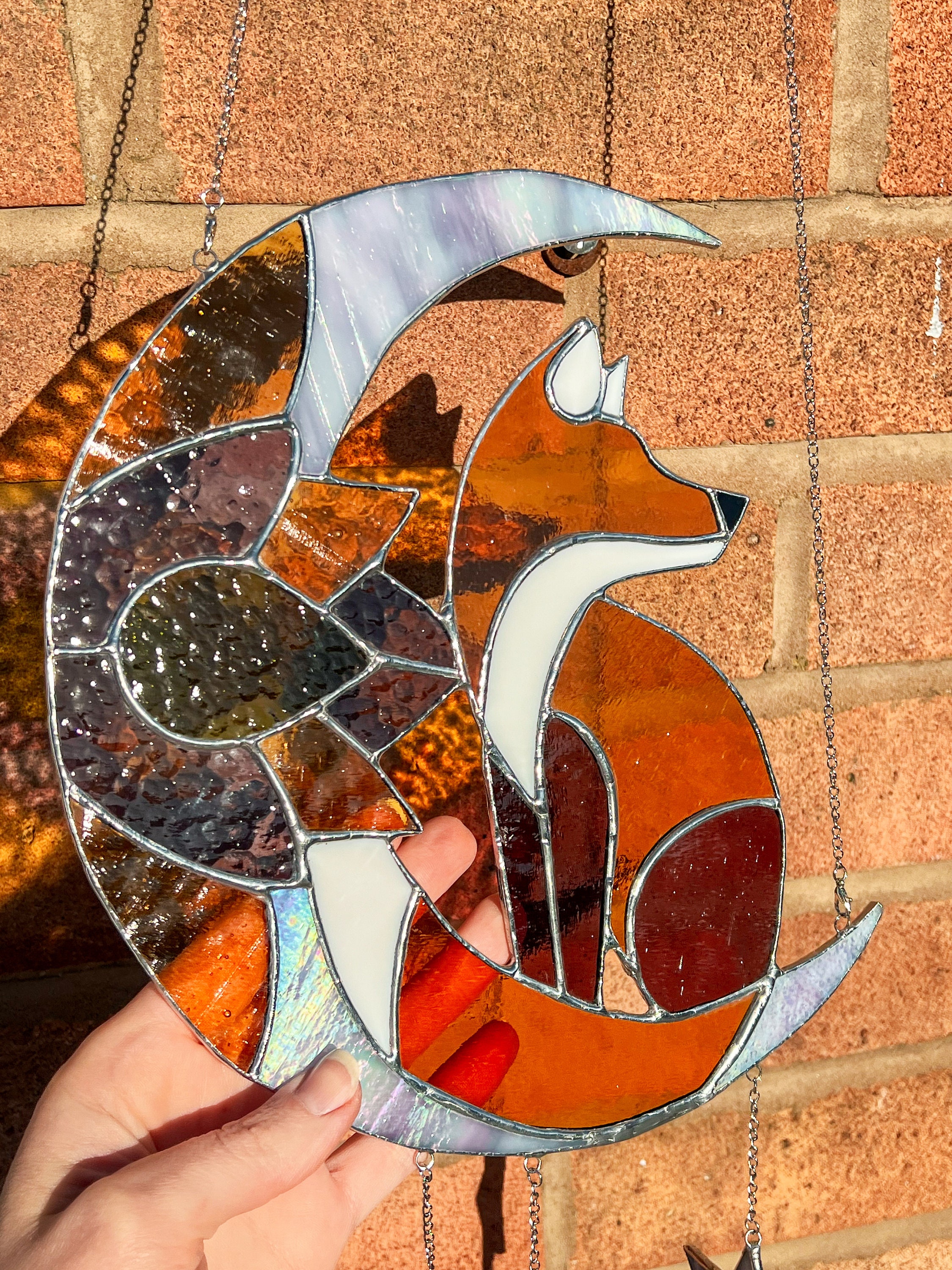 Starry Fox Handmade Stained Glass Elegance for Your Home Window Pendant ...