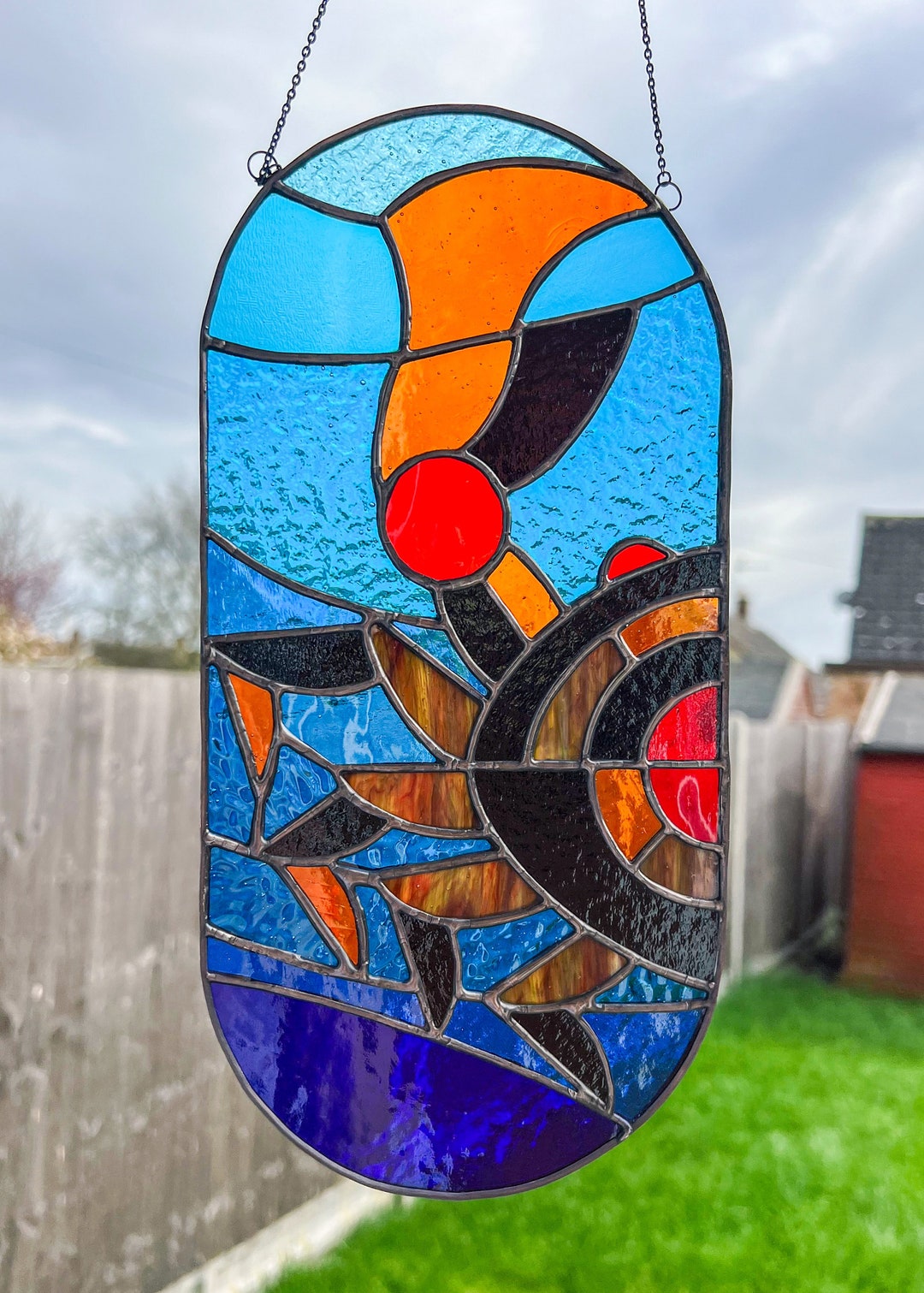 Crab Stained Glass Suncatcher Sea Ocean Animal Window Panel Wall ...