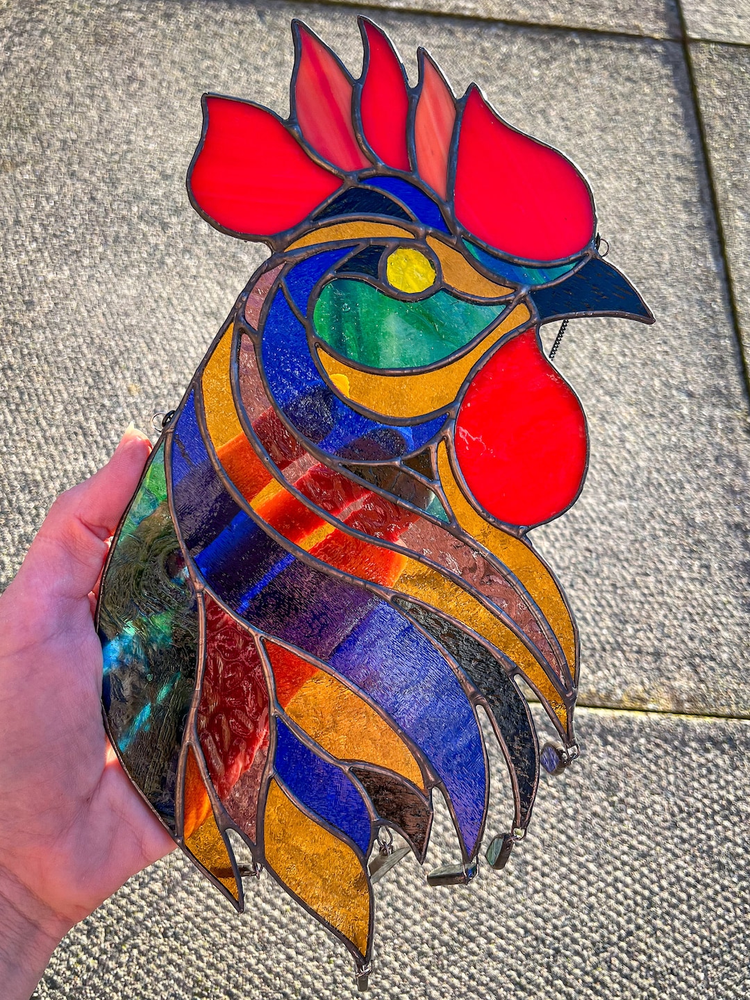 Stained Glass Rooster Digital Pattern Bird Pattern - Etsy