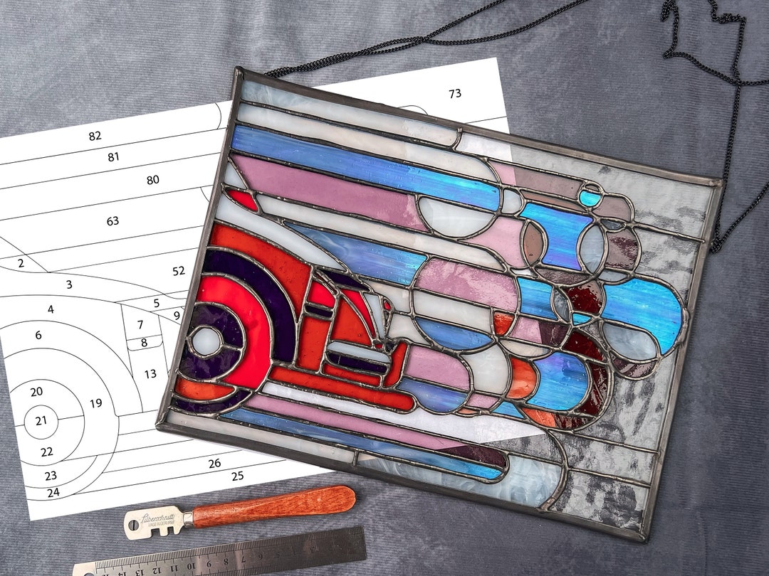 Stained Glass Pattern Retro Car VW Beetle Geometric Modern Suncatcher ...