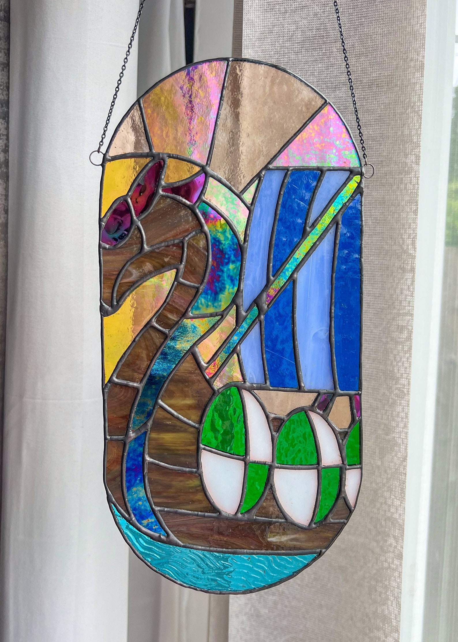 Viking Ship Pattern Stained Glass Celtic Geometric Modern Interior ...