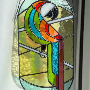 Parrot Digital Pattern Stained Glass Suncatcher PDF A4 Exotic Tropic ...