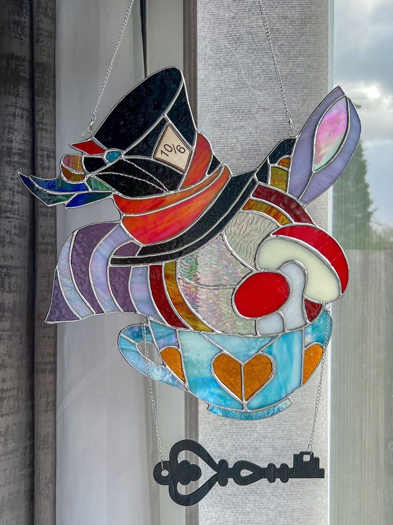 Alice in Wonderland Pattern Stained Glass A3 Window Decoration DIY - Etsy