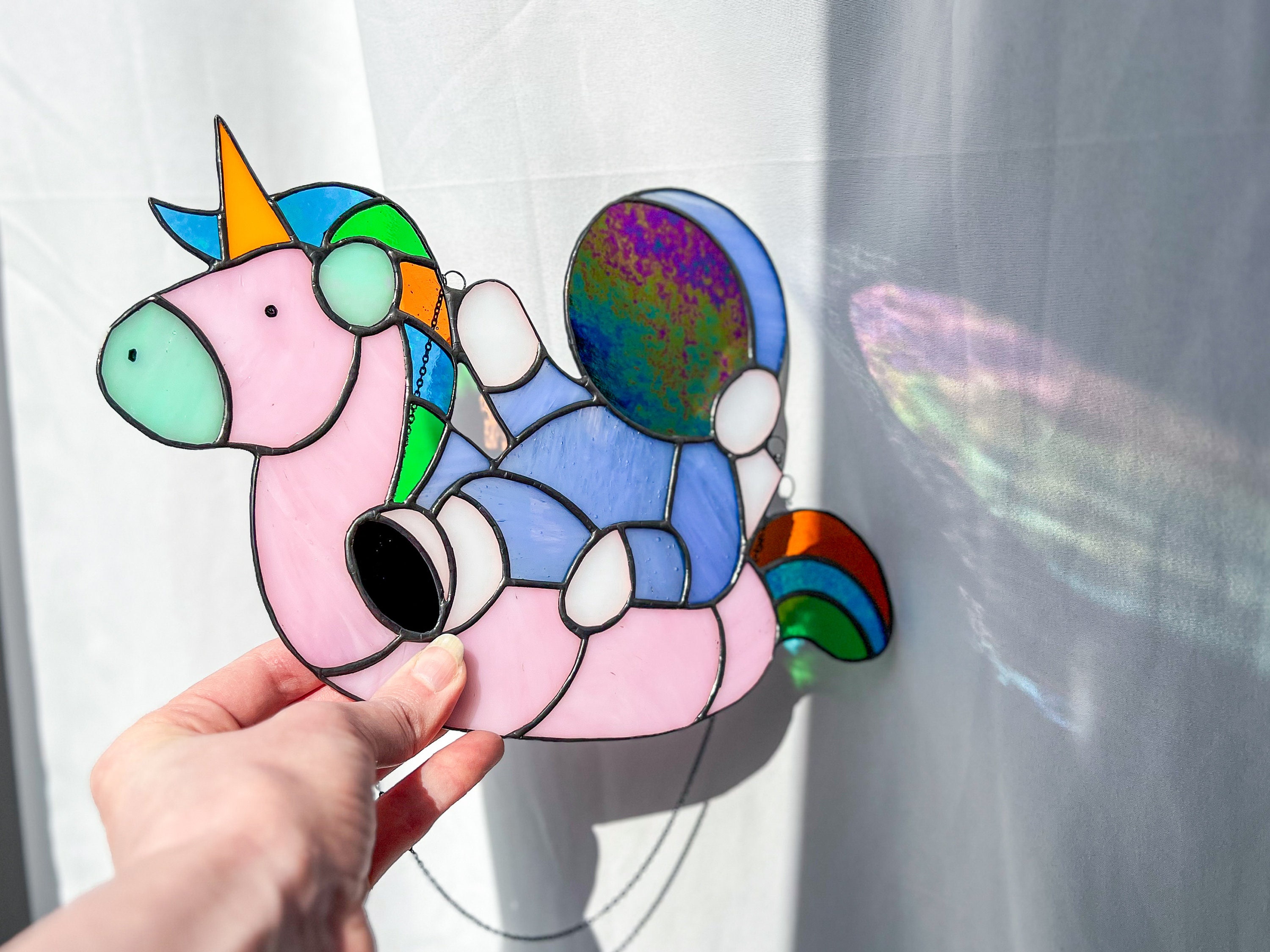 Spaceman Pattern Stained Glass Galaxy Astronaut Window Panel Suncatcher ...