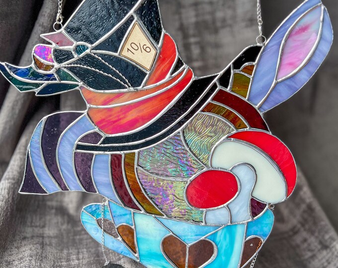 Alice in Wonderland Stained Glass Suncatcher Window Panel Decor - Etsy