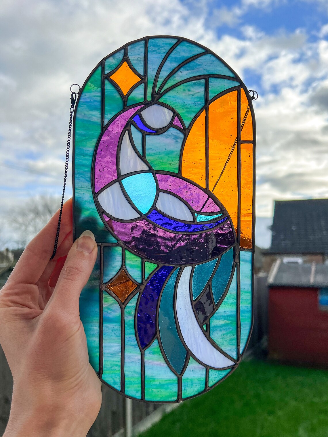 Stained Glass Peacock Pattern Printable PDF Suncatcher Window Panel ...
