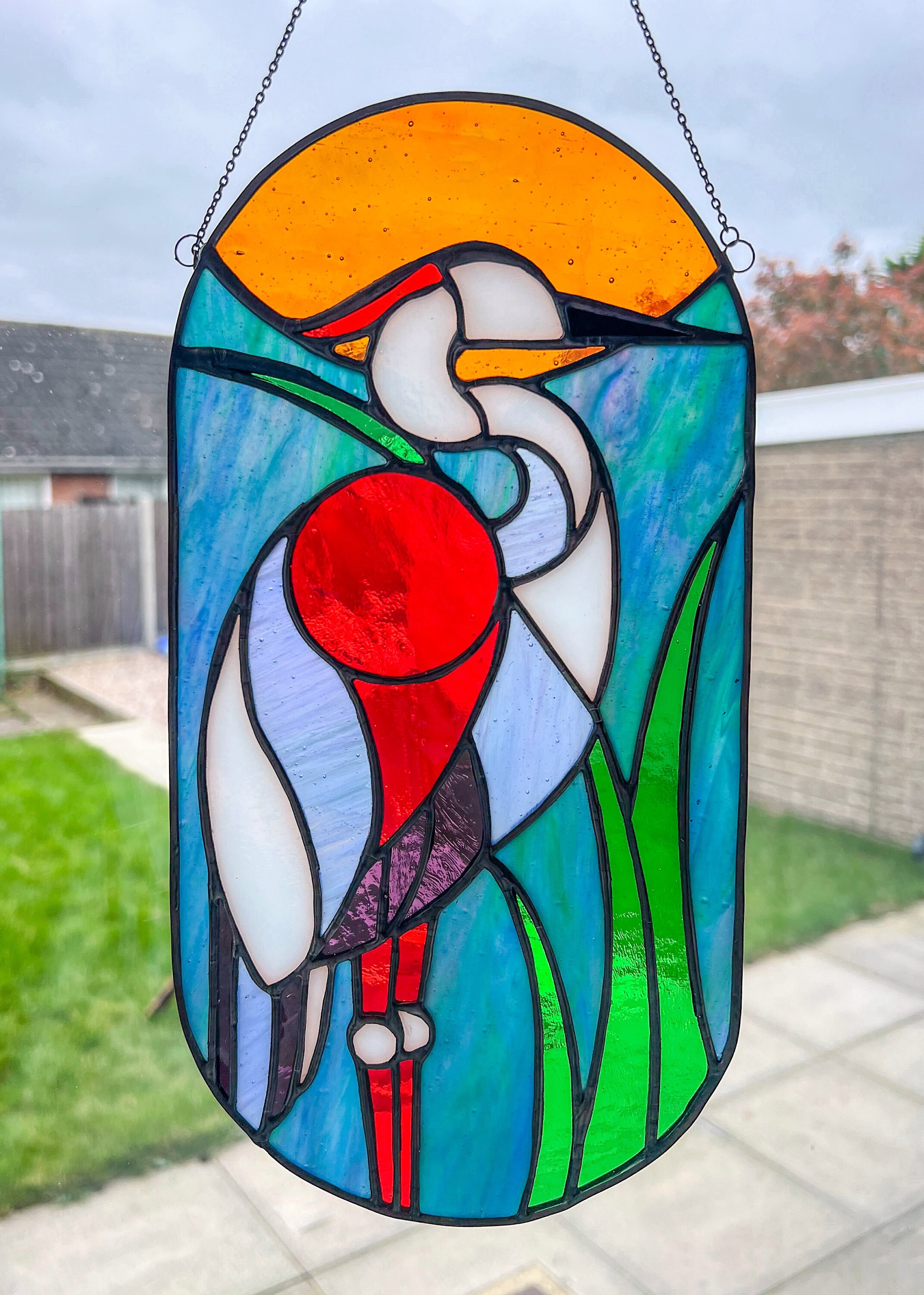 Heron Stained Glass Pattern PDF A4 Printable Suncatcher Bird Modern ...
