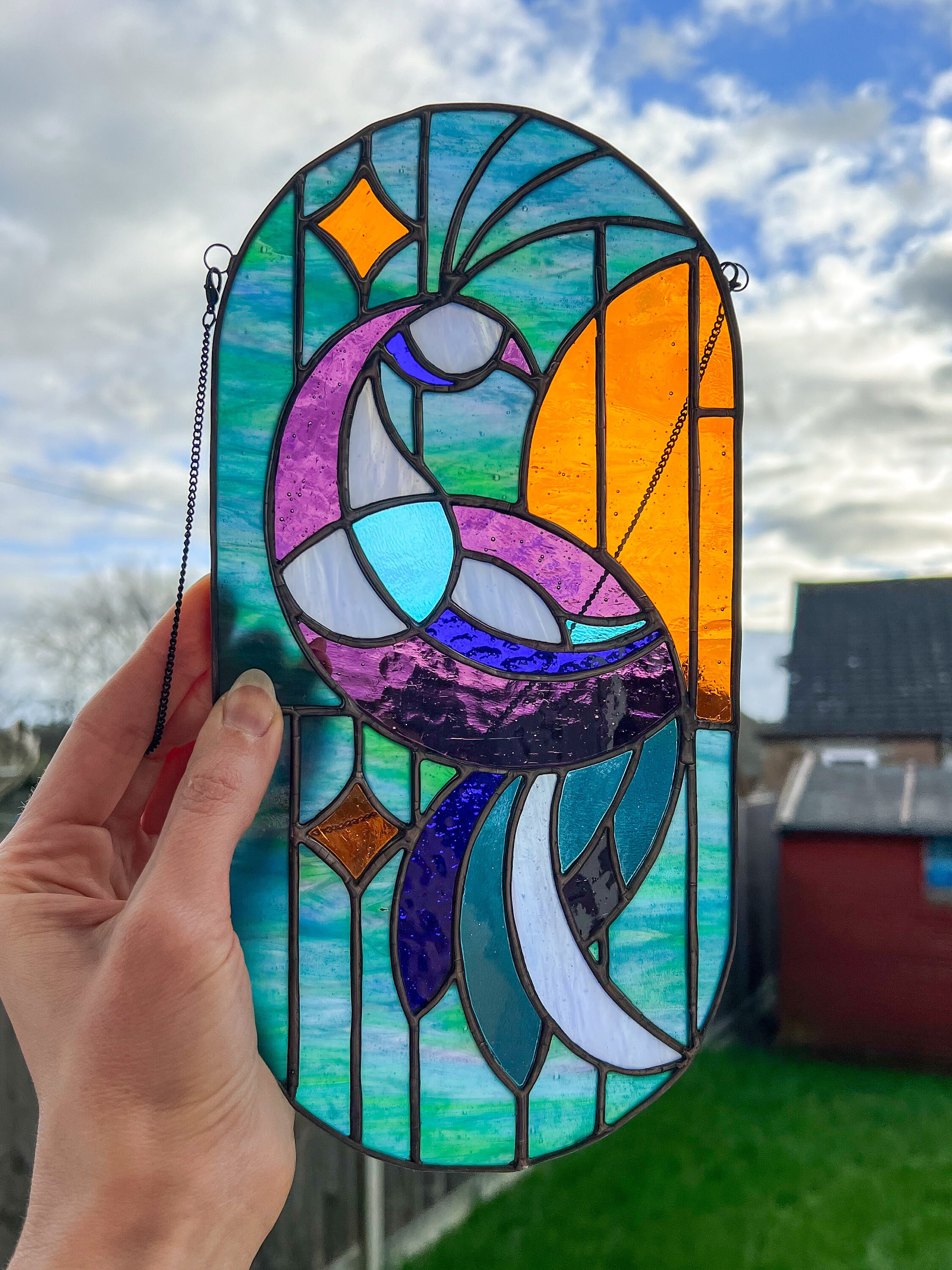 Stained Glass Peacock Glass Bird Suncatcher Window Decoration Wall ...