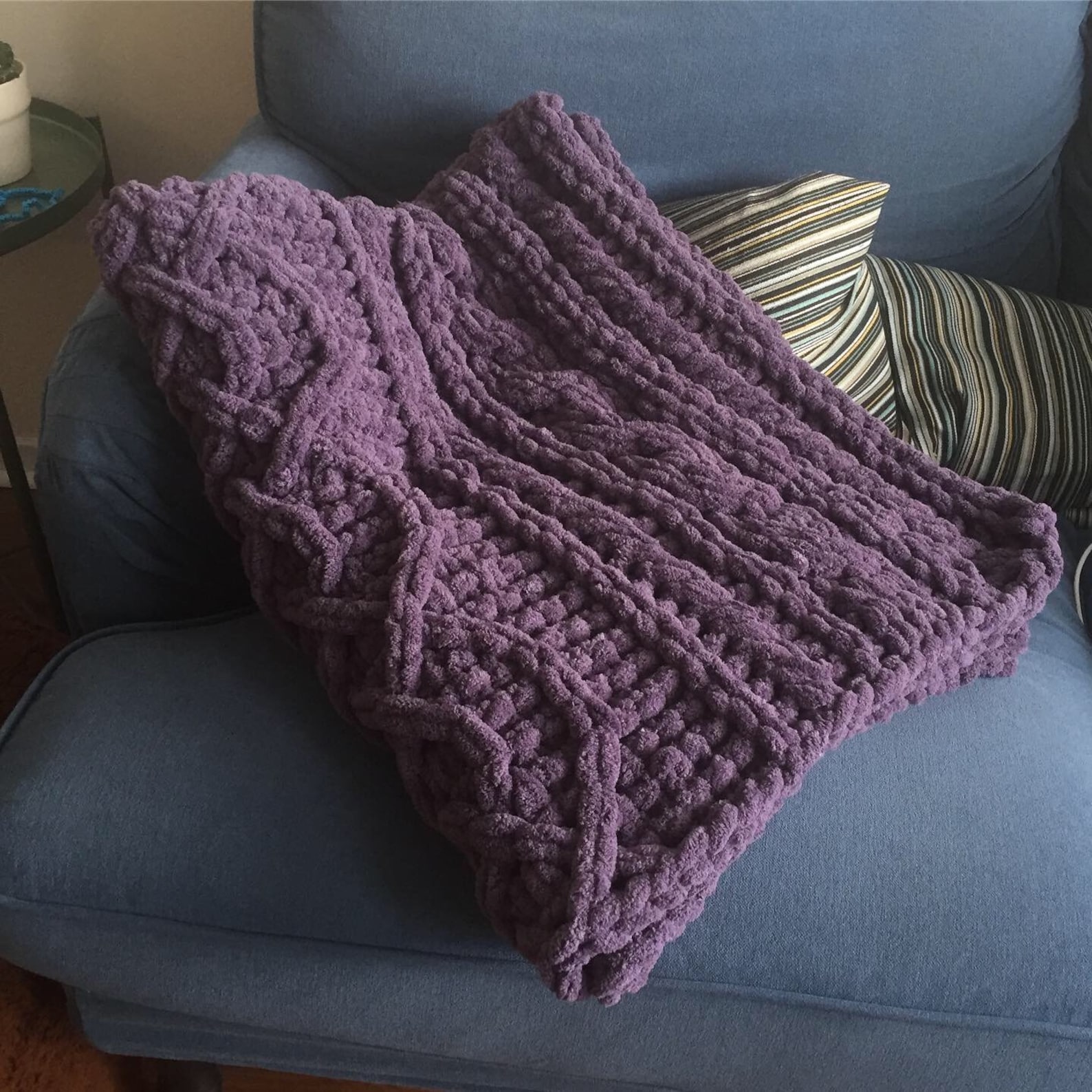 PATTERN: Chunky Celtic Cable Saxon Braid Blanket - Loop Yarn Finger ...