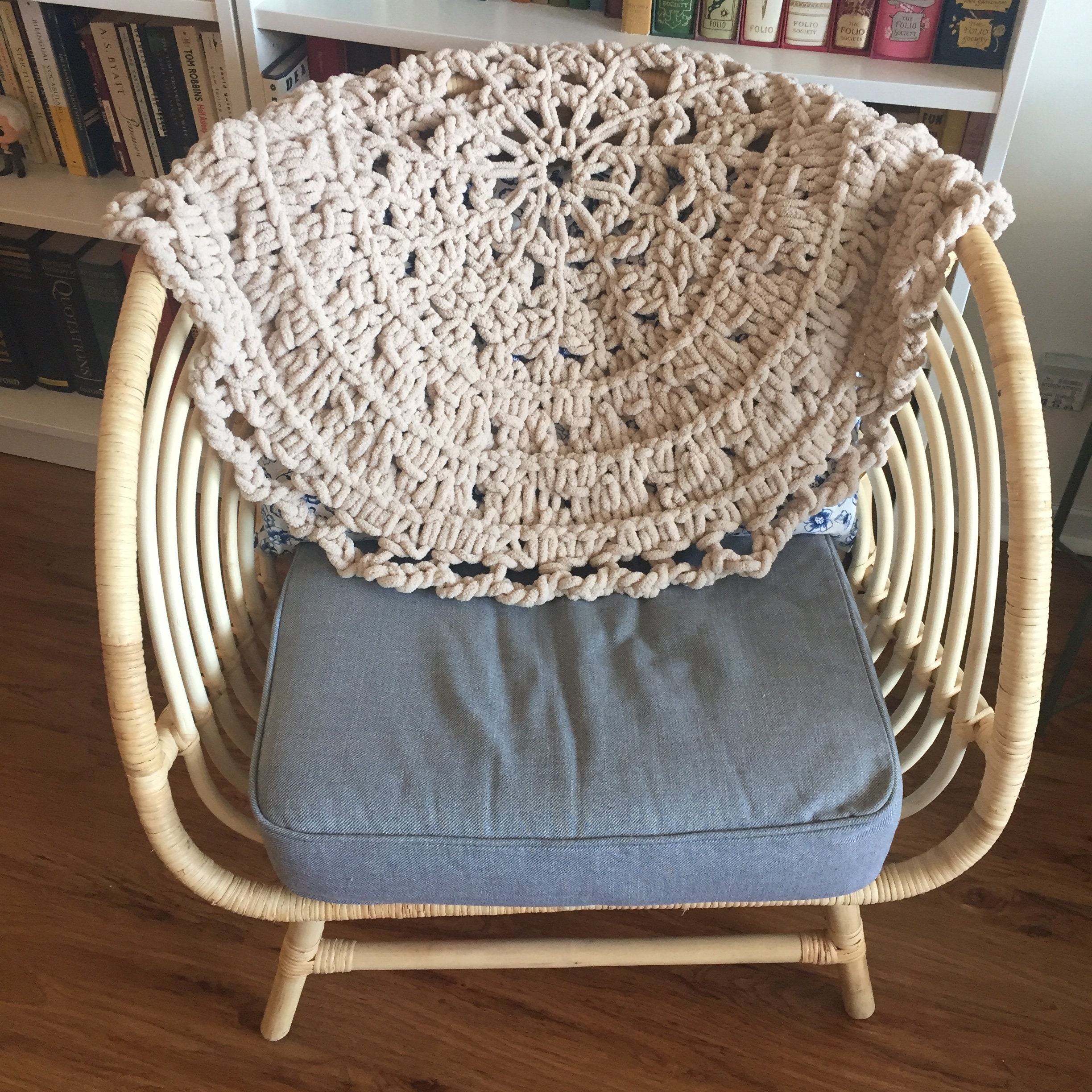 PATTERN: Circular Crochet-look Throw Blanket - Loop Yarn Finger ...