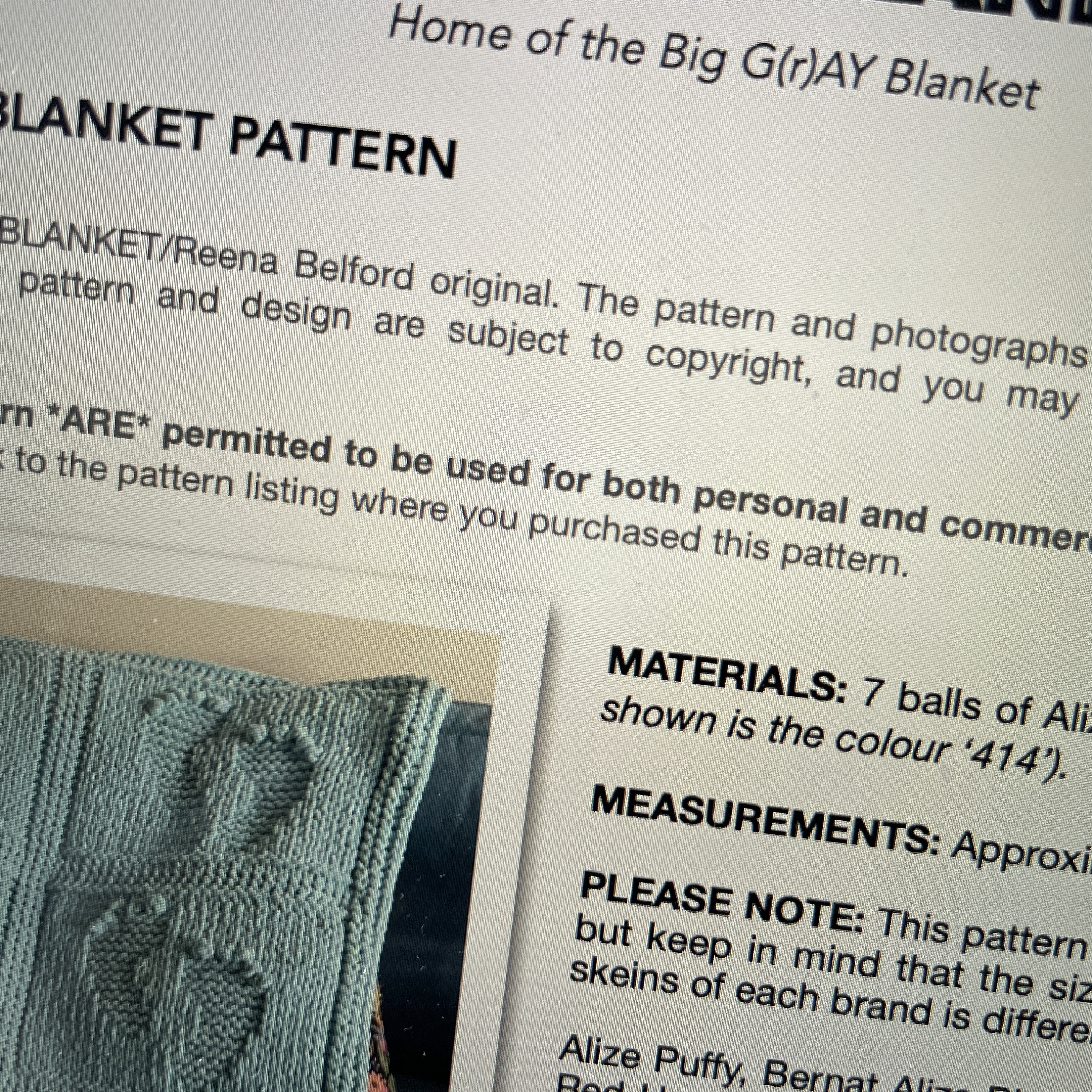 PATTERN: Footprints Baby Blanket - Loop Yarn Finger Knitting (PDF ...
